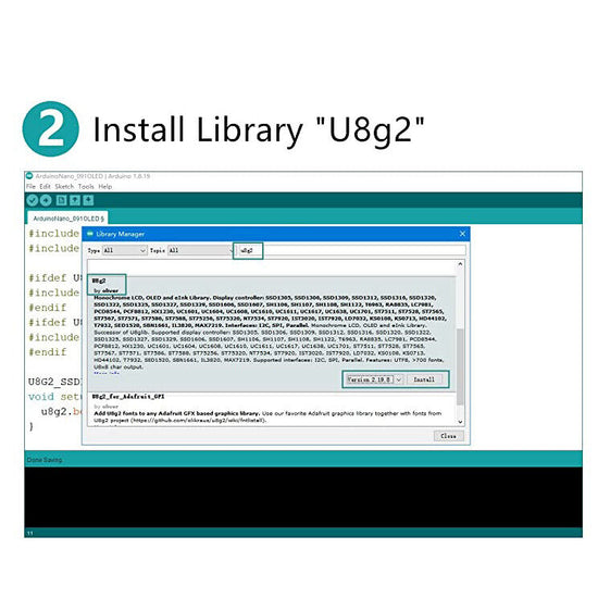 Nano V3 Board ATmega328P CH340 Controller with 0.91'' OLED Display for ...