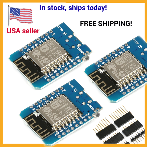 3 Pack D1 Mini Nodemcu For Arduino Wifi Lua Esp8266 Esp 12 Wemos Micro